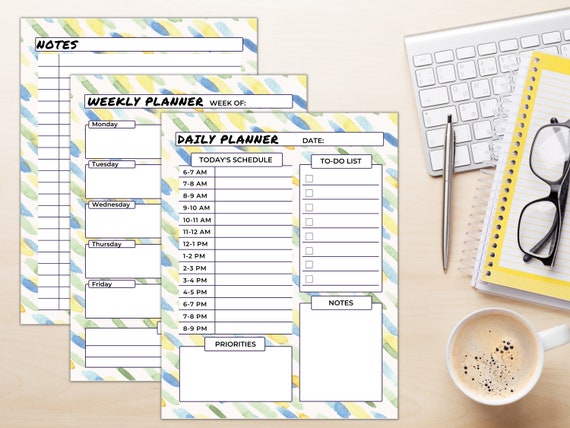 Printable Undated Planner Daily Weekly Monthly and Yearly | Etsy