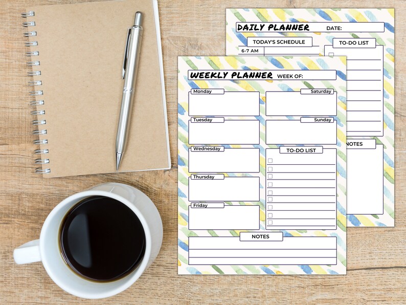 Printable Undated Planner - Daily, Weekly, Monthly, and Yearly Instant ...