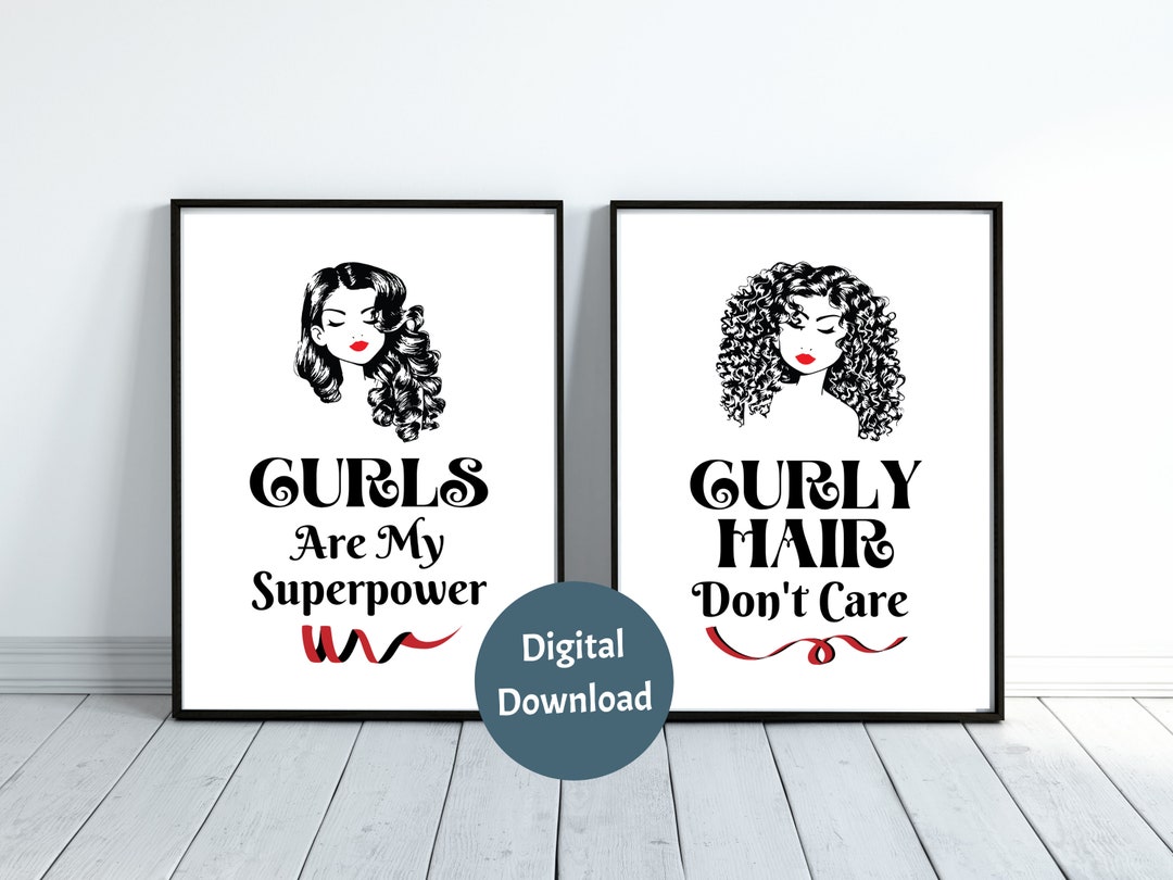 Love Your Curly Hair Printable Wall Art - Digital Download for Women ...