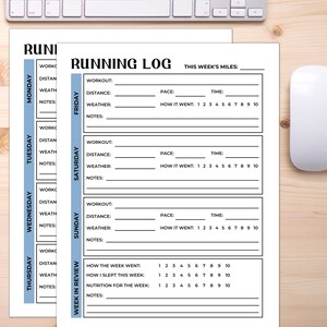 Printable Weekly Running Log Bundle With Bonus Trackers for Goals ...