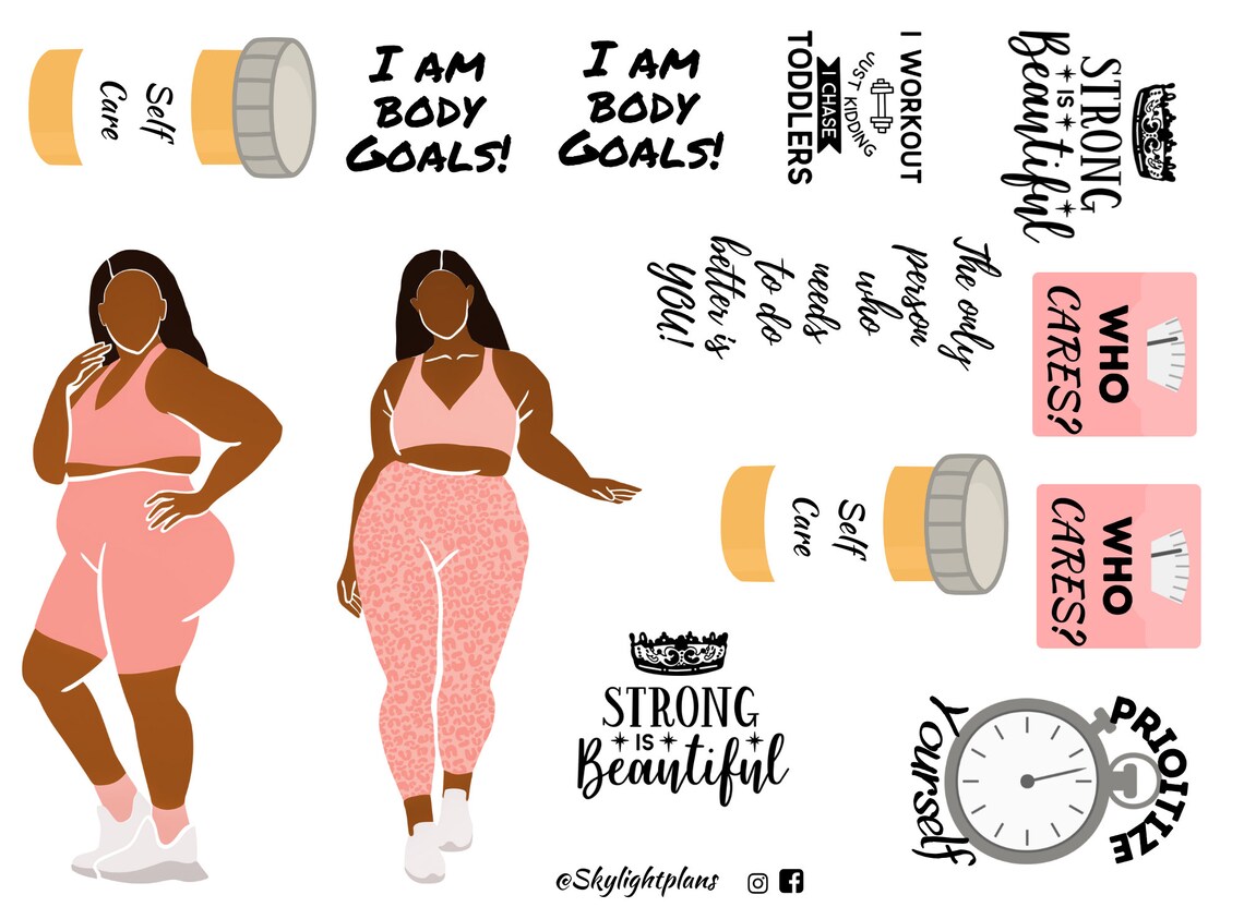 Body Positivity Full Sized Sticker Sheet. Self Care Stickers | Etsy