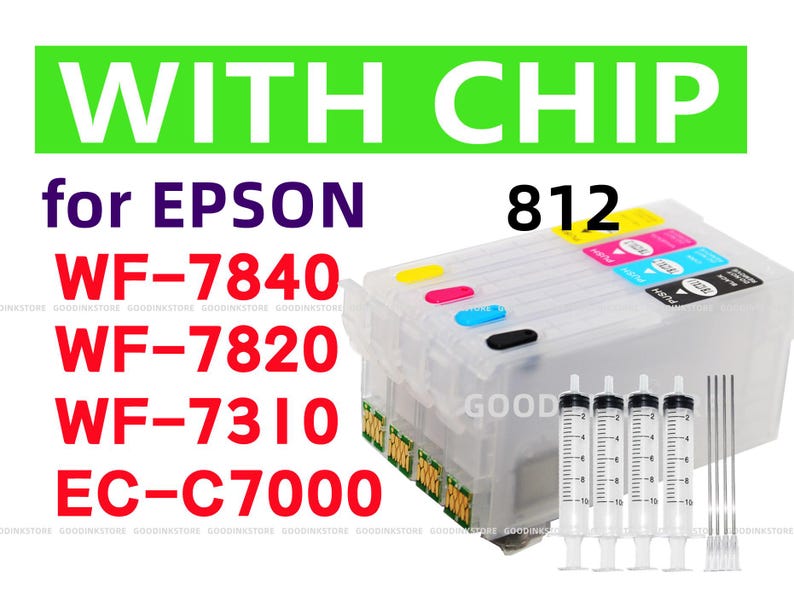 T812 XL Refillable Ink Cartridge for Epson Wf-7840 Wf-7820 Wf-7310 Ec ...