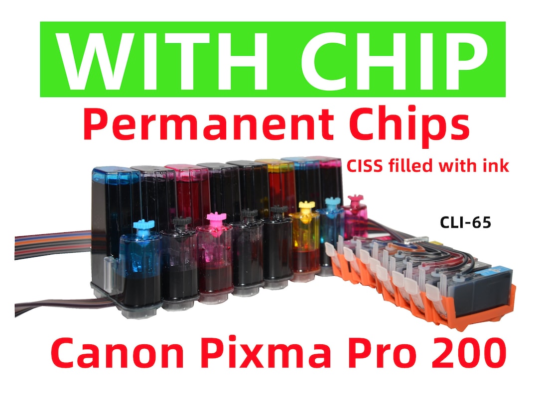 Empty / Dye Ink CIS CISS Ink System for Canon PIXMA Pro-200 Pro 200 ...