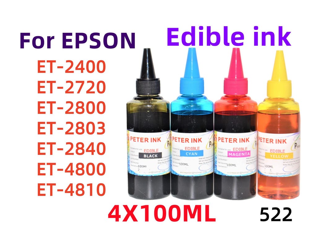 Edible Ink Refill for ET-2400, ET-2720 -4x100ml - Etsy
