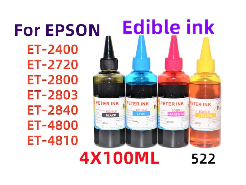 Edible Ink Refill for ET-2400, ET-2720 -4x100ml - Etsy