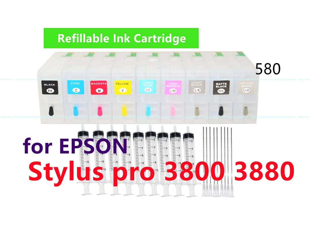 Empty Ink Cartridge Kit for Stylus Pro 3800 3880 Printer T580 580 Ink ...
