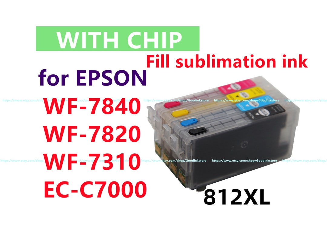 4pk Sublimation Ink T812 812 XL Refillable Cartridge for Workforce Pro ...