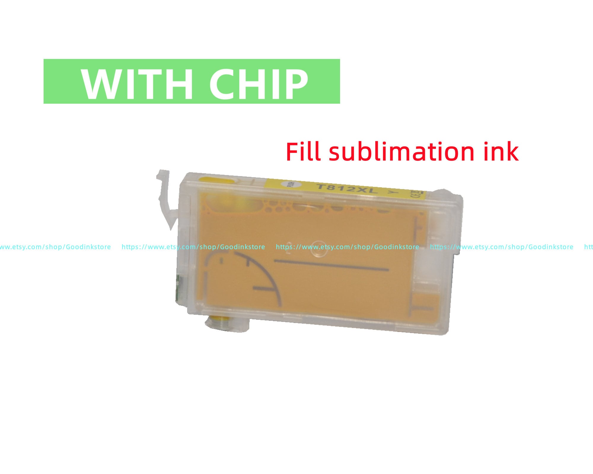 4pk Sublimation Ink T812 812 XL Refillable Cartridge for Workforce Pro ...
