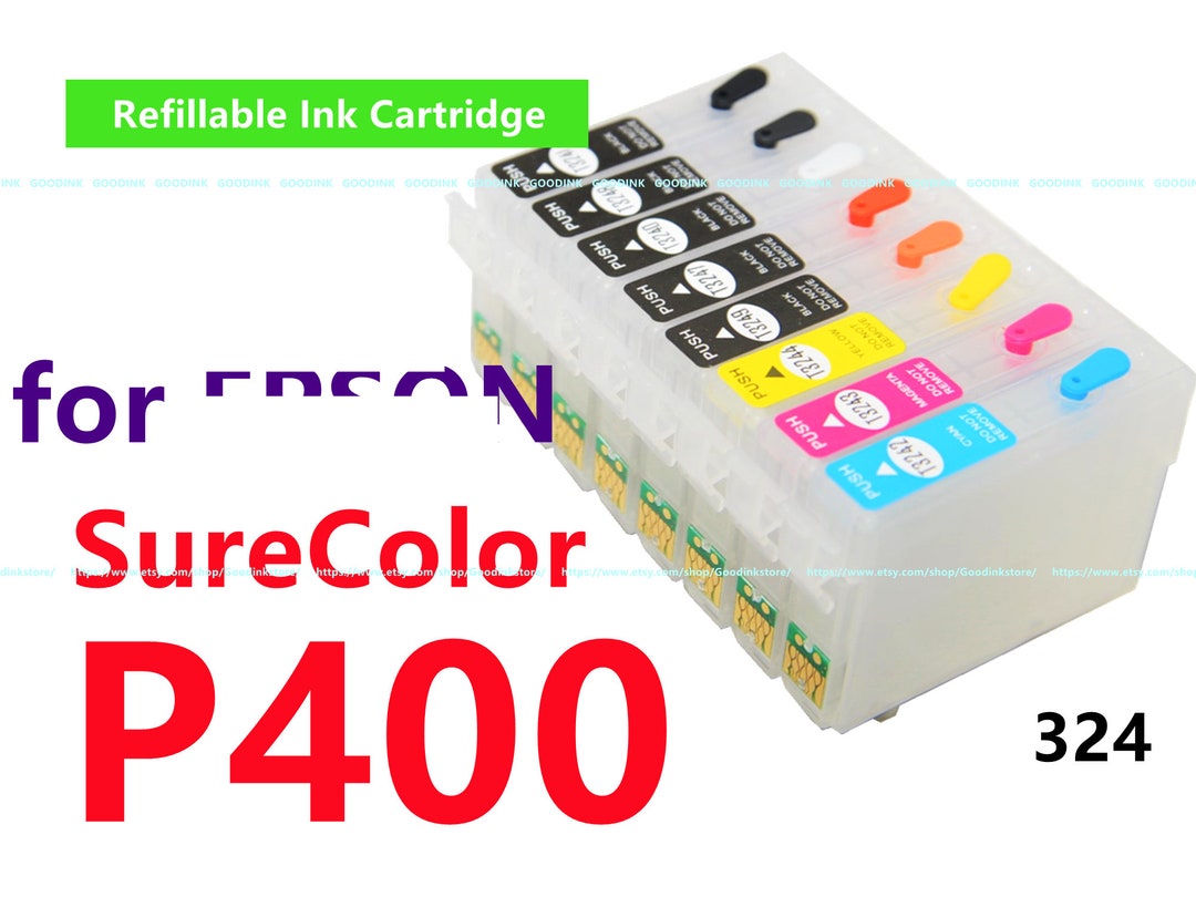 Empty Refillable Ink Cartridge Kit for Surecolor P400 Printer T324 324 ...