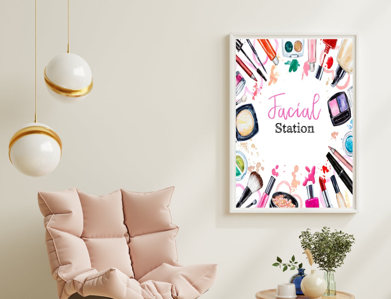 Facial Station Sign, Spa Sign, Halloween Spa Party Decorations, Girls ...