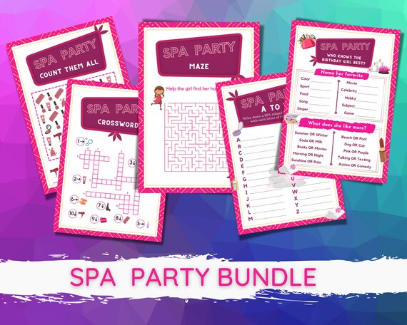 Spa Birthday Gift Spa Birthday Card Printable Birthday Party | Etsy