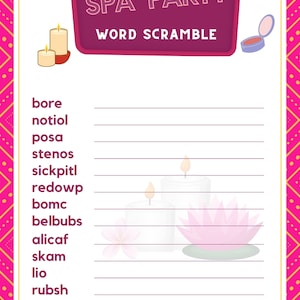 Kids Spa Party Games, Spa Party Bundle, Instant Download - Etsy