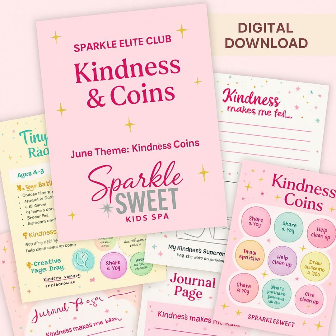 June Kindness & Coins Printable for Girls | Sparkle Elite Club Kids ...