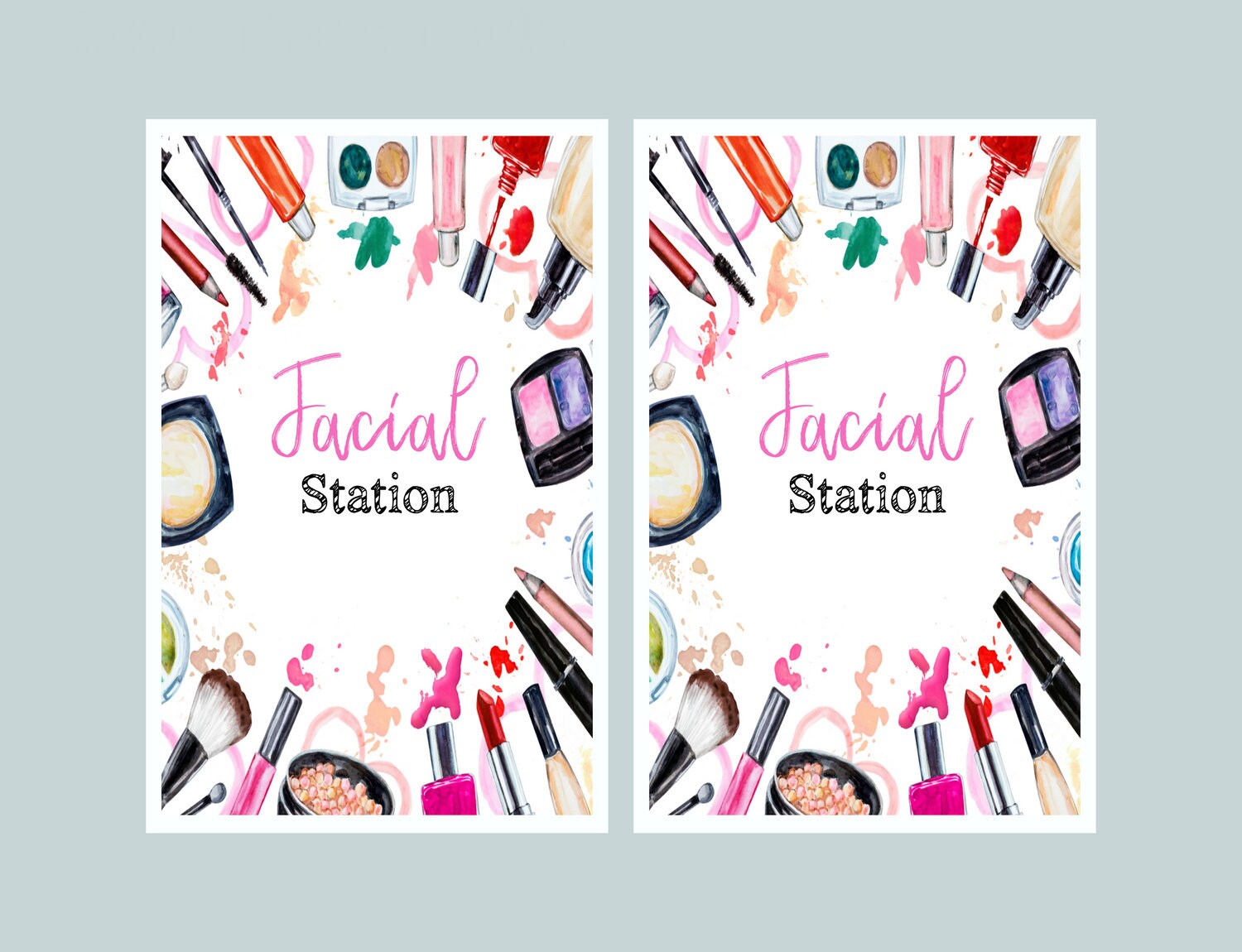 Facial Station Sign, Spa Sign, Halloween Spa Party Decorations, Girls ...