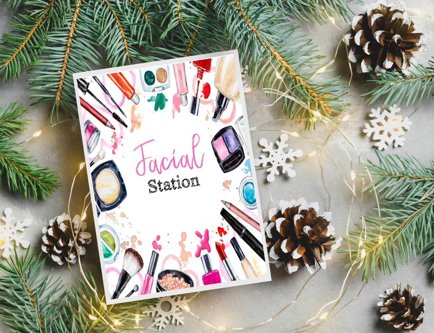 Facial Station Sign, Spa Sign, Halloween Spa Party Decorations, Girls ...