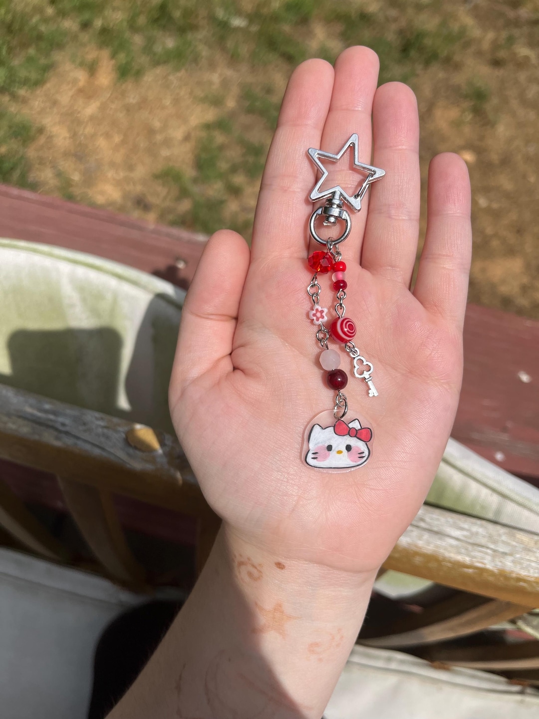 Hello Kitty Shrinky Dink Keychain - Etsy