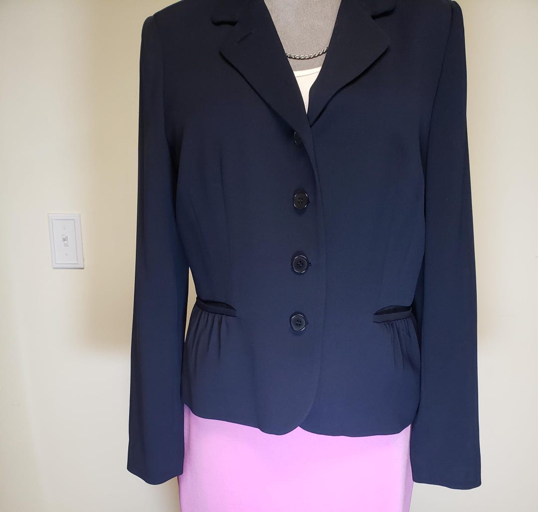 Y2K Navy Blazer by Vintage Designer Due per Due - Etsy