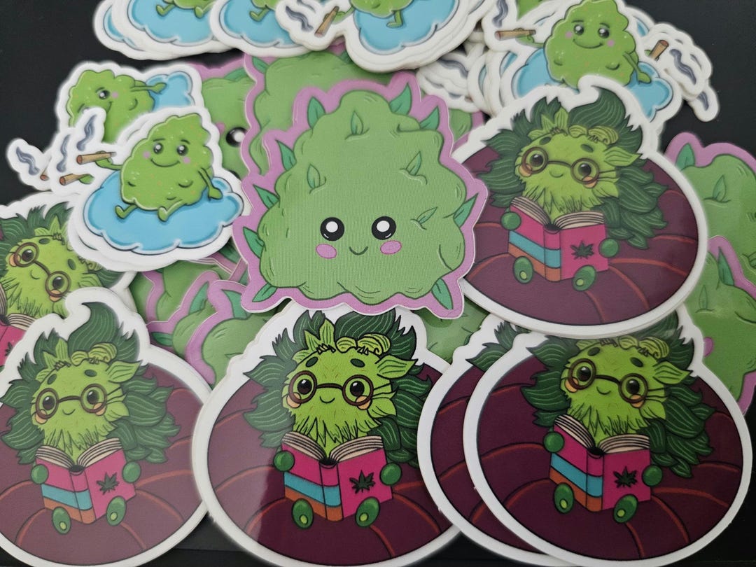 Kawaii Cannabis Sticker Pack – Funny Stoner Weed Stickers - Etsy