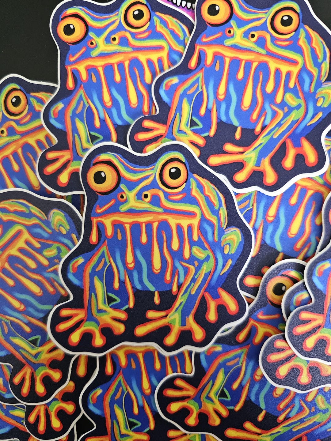 Trippy Acid Frog Sticker – Neon Rainbow, Psychedelic Art (2.5") - Etsy