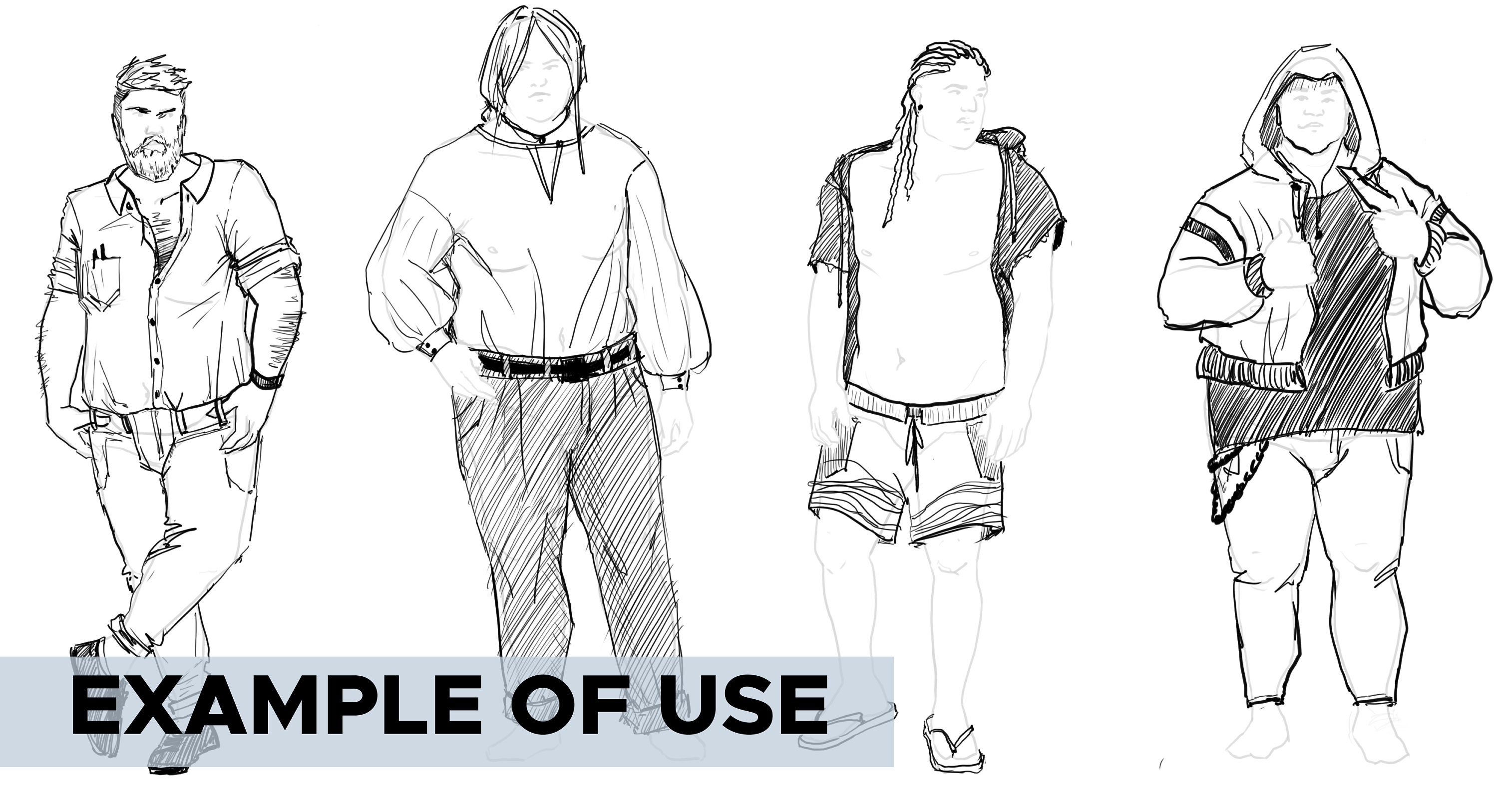 FASHION FIGURES Croquis Body Diversity Series: Burly Plus-size ...