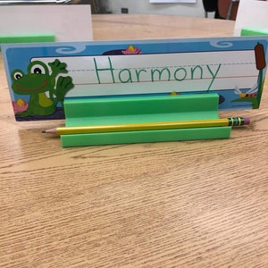 6 School Desk Name Tag Holder and Pencil Tray - Etsy