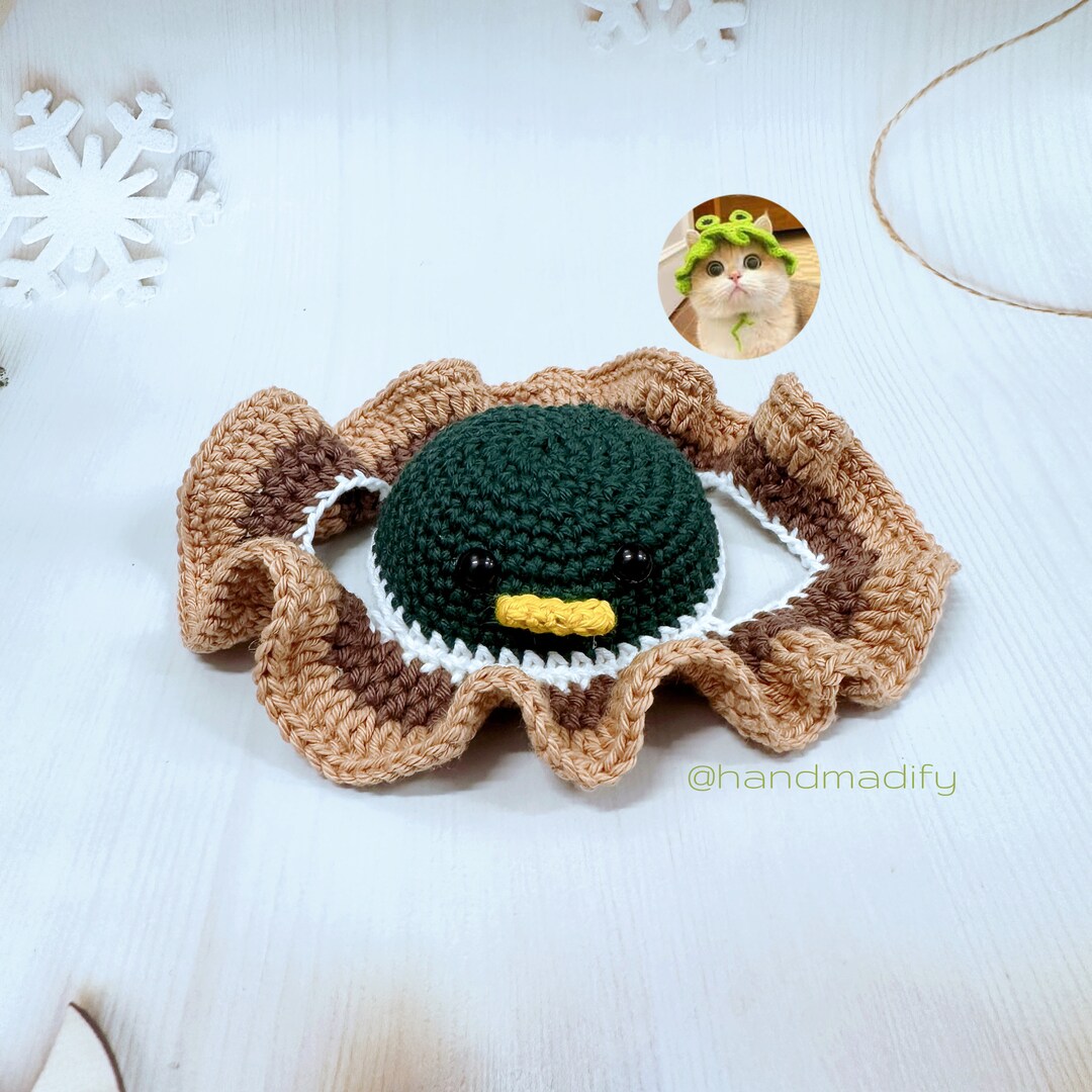 Crochet Pattern - Duck Hat for Your Pet - Full Size S/M/L - Cochet ...