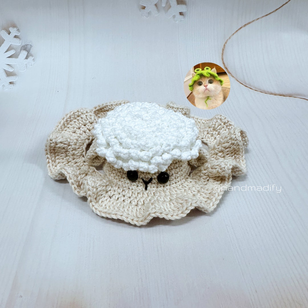 Sheep Pet Hat Crochet Pattern - S/M/L Sizes (PDF Pattern) - Etsy