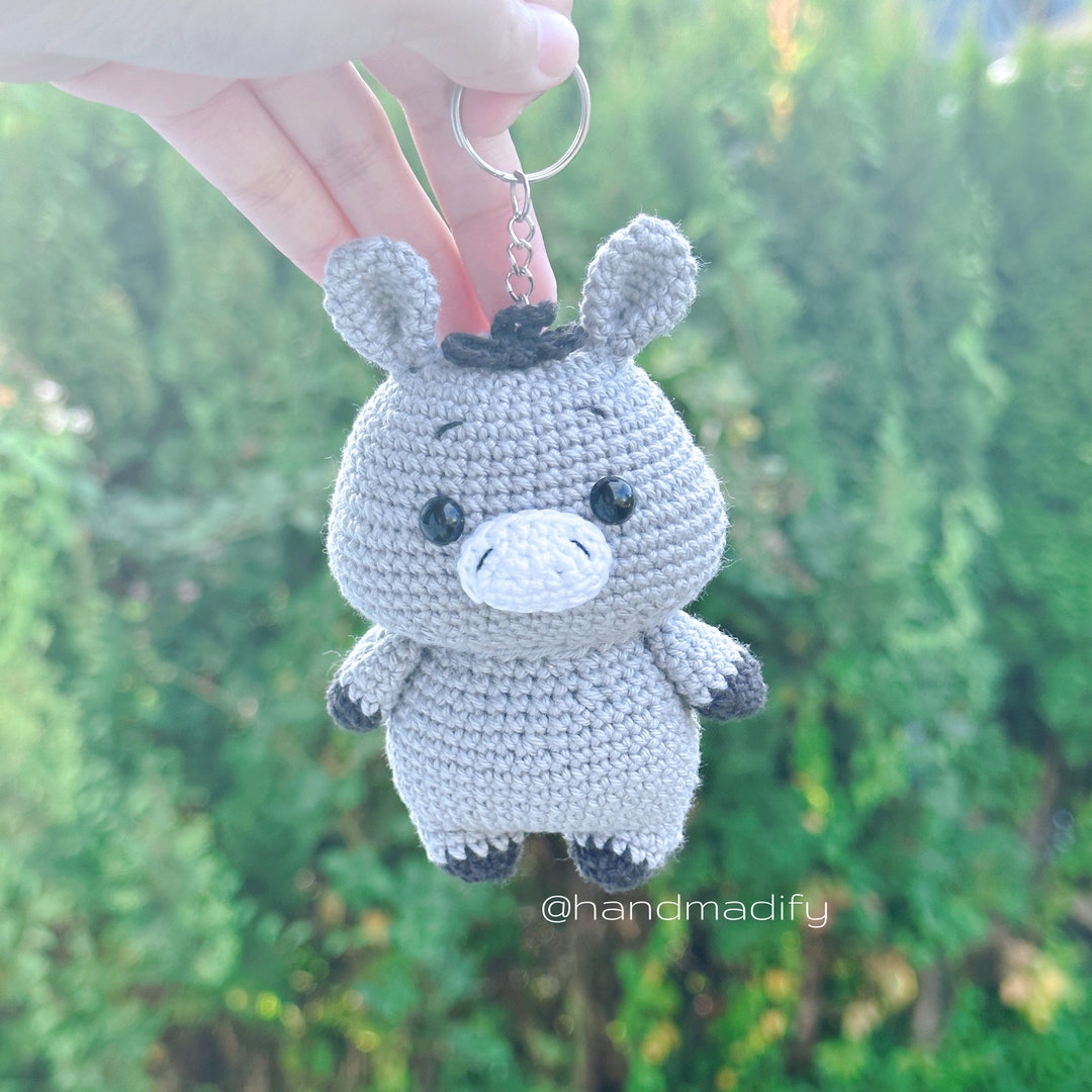 Donkey Keychain - Crochet Pattern - Donkey Amigurumi - Crochet Donkey ...