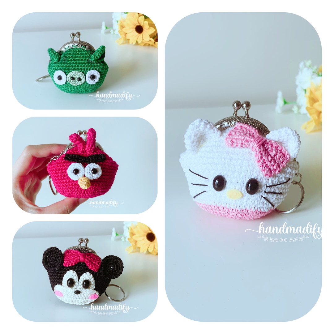 4 in 1 - CROCHET PATTERN - 4 Animal Coin Bag - Coin Bag - Crochet ...