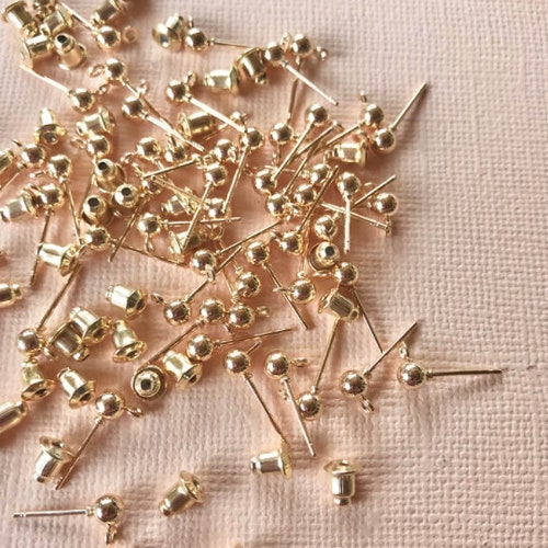 20 Pairs Sterling Silver Earring Posts W/ Flat Back 1.5mm 2mm - Etsy