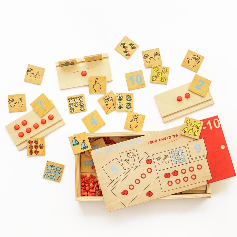 Counting Wooden Peg Board From 1 to 10 | Montessori Math Educational ...