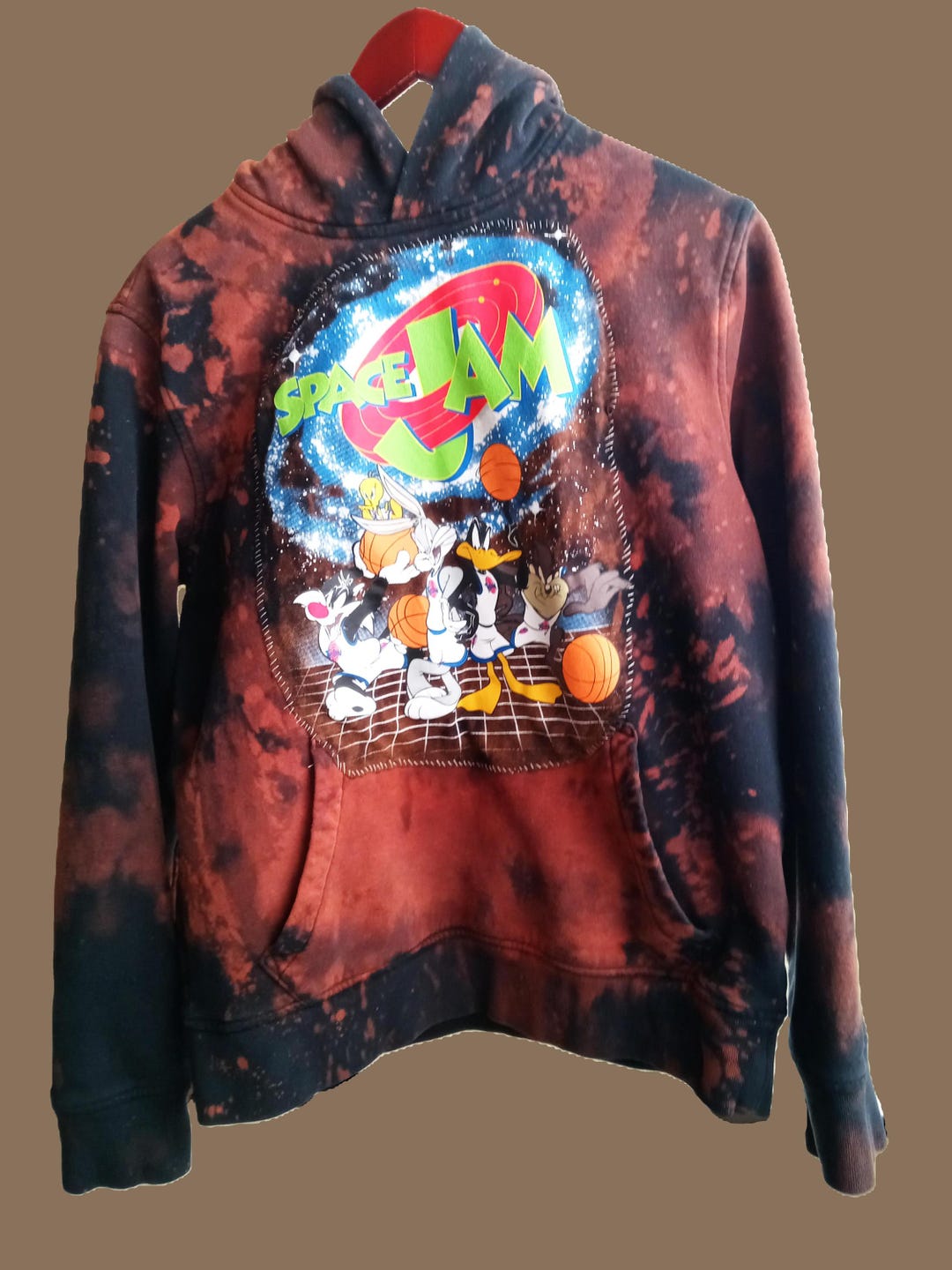 Space Jam Hoodie Black/bleached Small - Etsy
