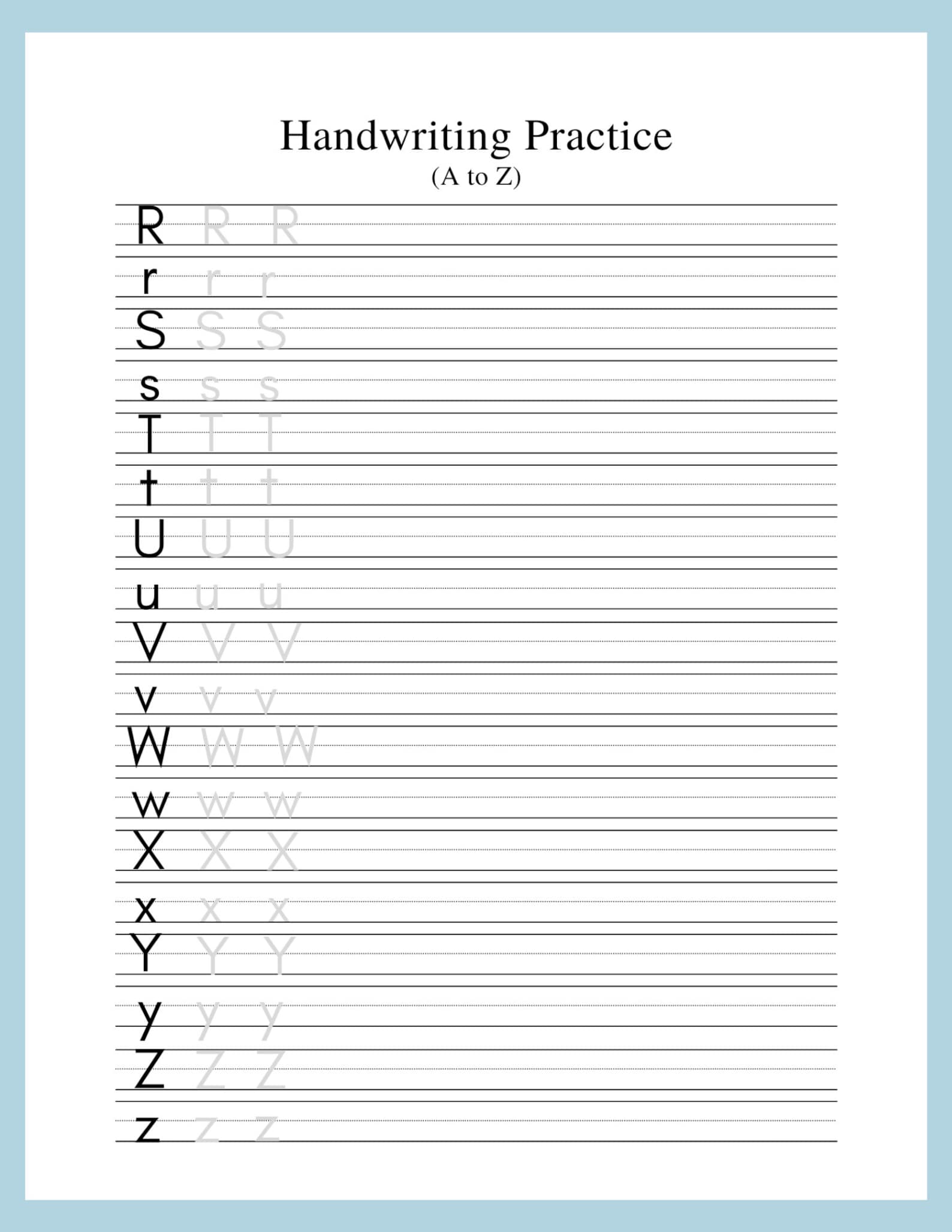 Print Handwriting Practice for Kids A to Z and More 13 - Etsy