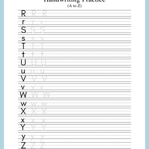 Print Handwriting Practice for Kids A to Z and More 13 - Etsy