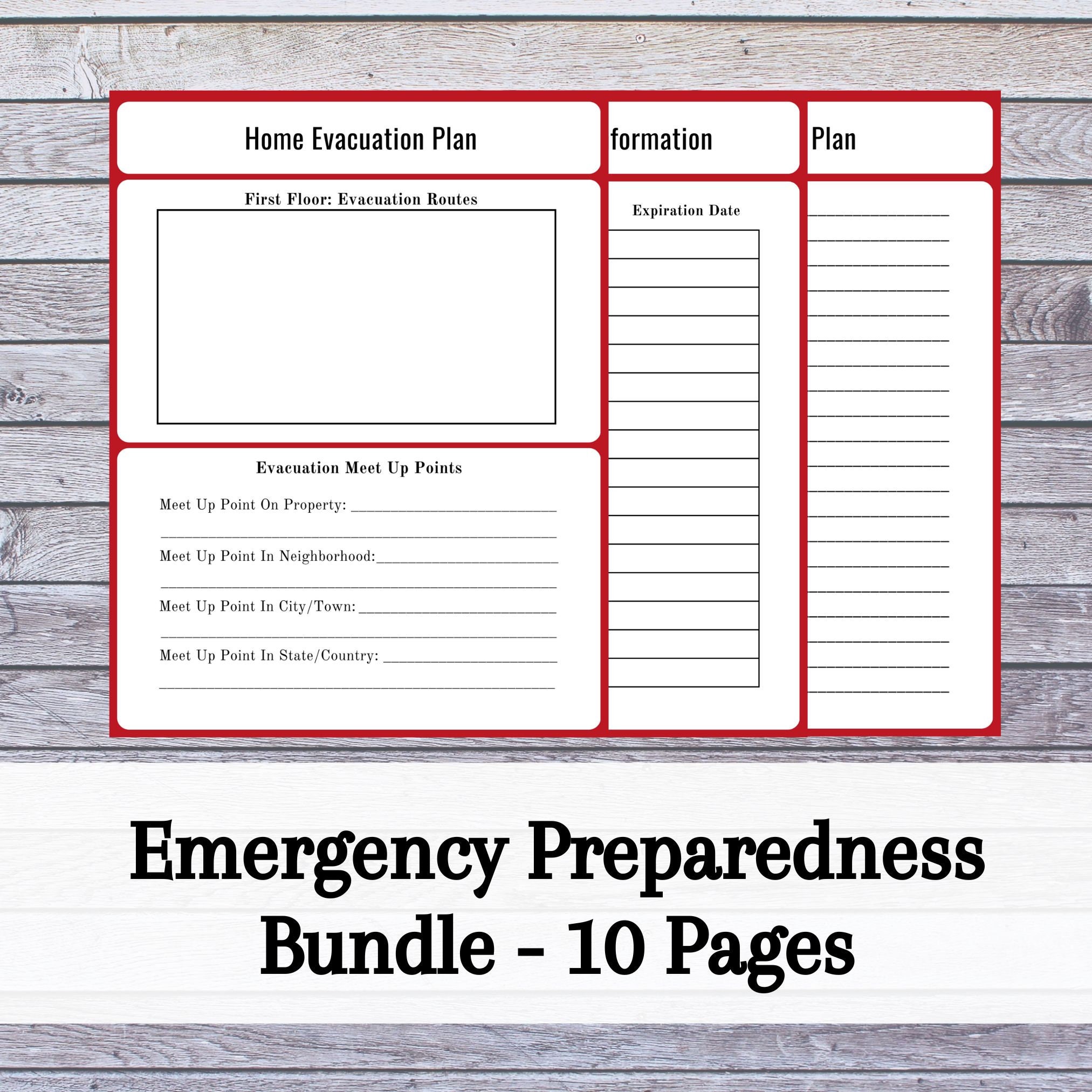 Emergency Preparedness Bundle: Natural Disaster Plan (digital Download ...