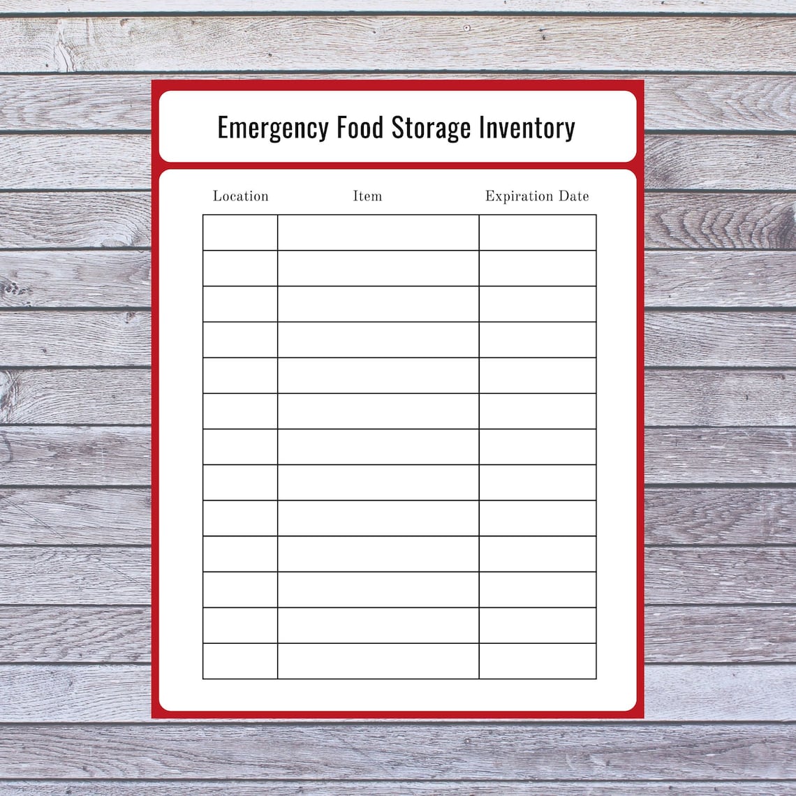 Emergency Food Storage Inventory List | Emergency Preparedness | Pantry ...
