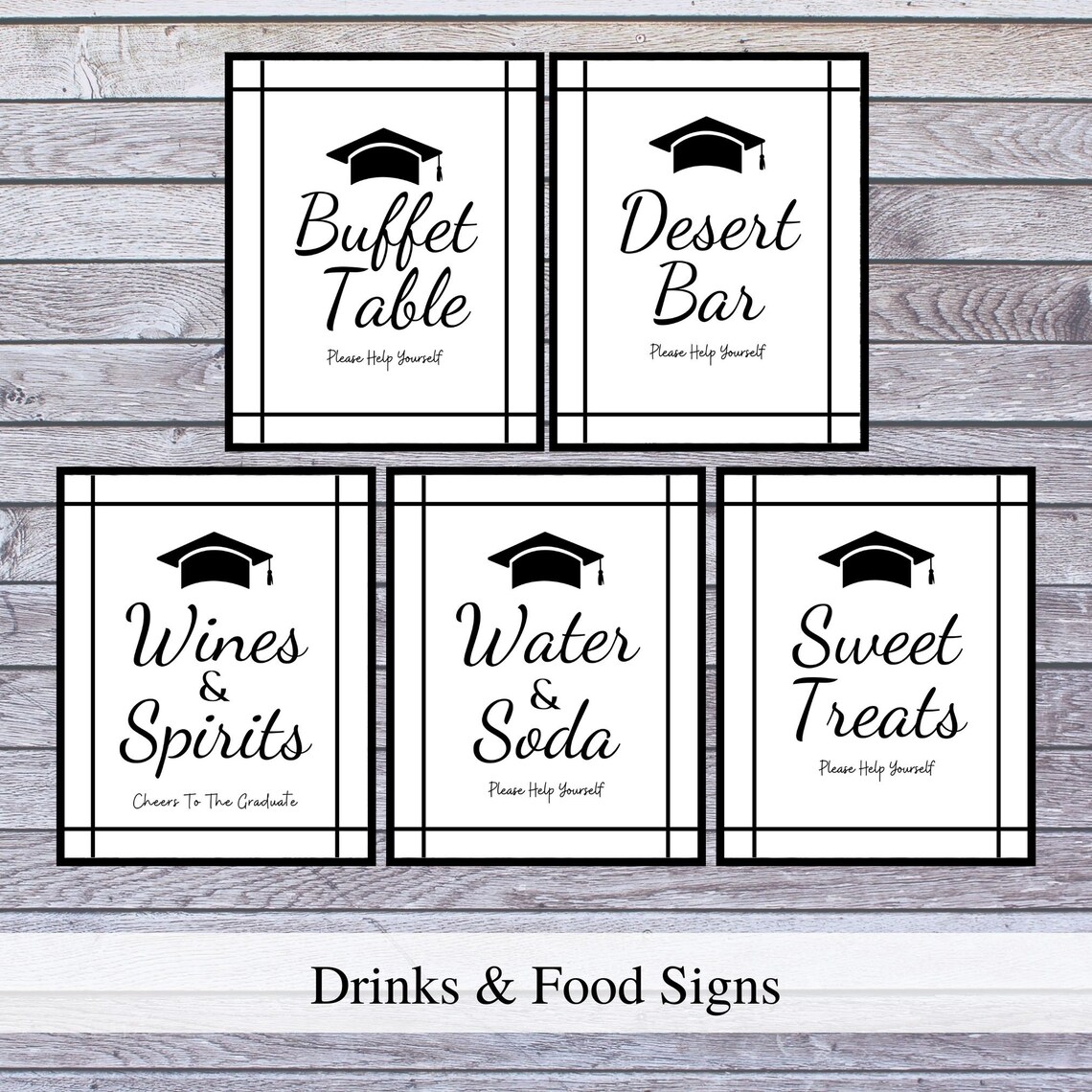 Printable Graduation Party Signs Bundle Graduation Table Signs Class of ...