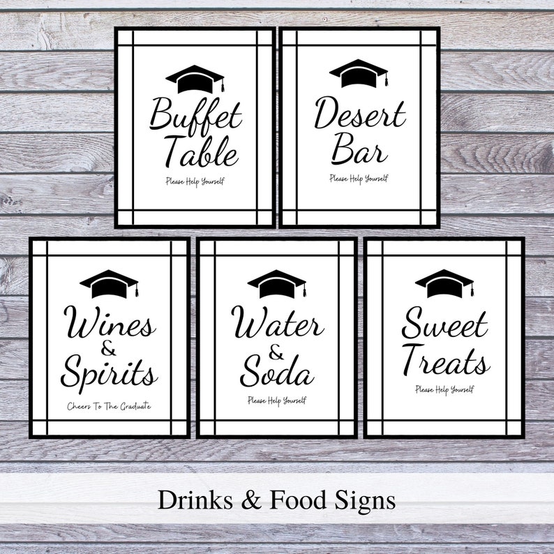 Printable Graduation Party Signs Bundle Graduation Table - Etsy