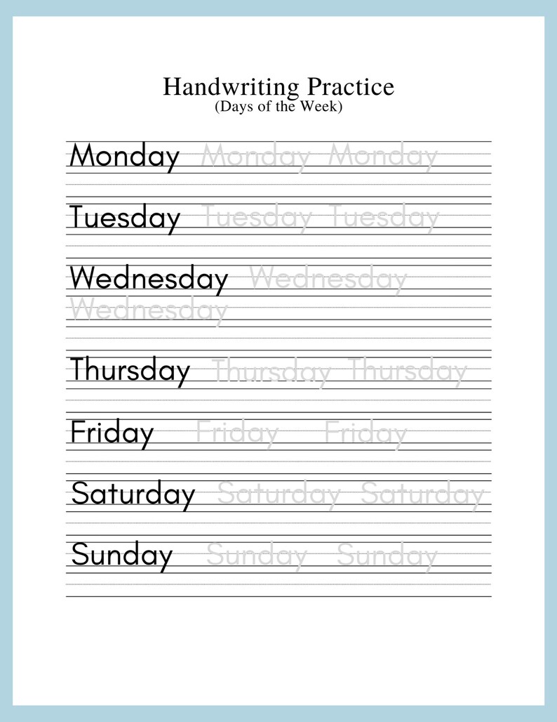 Print Handwriting Practice for Kids A to Z and More 13 - Etsy