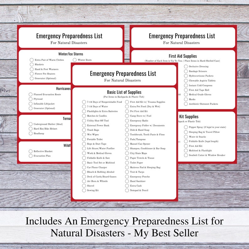 Emergency Preparedness Bundle: Natural Disaster Plan (digital Download ...