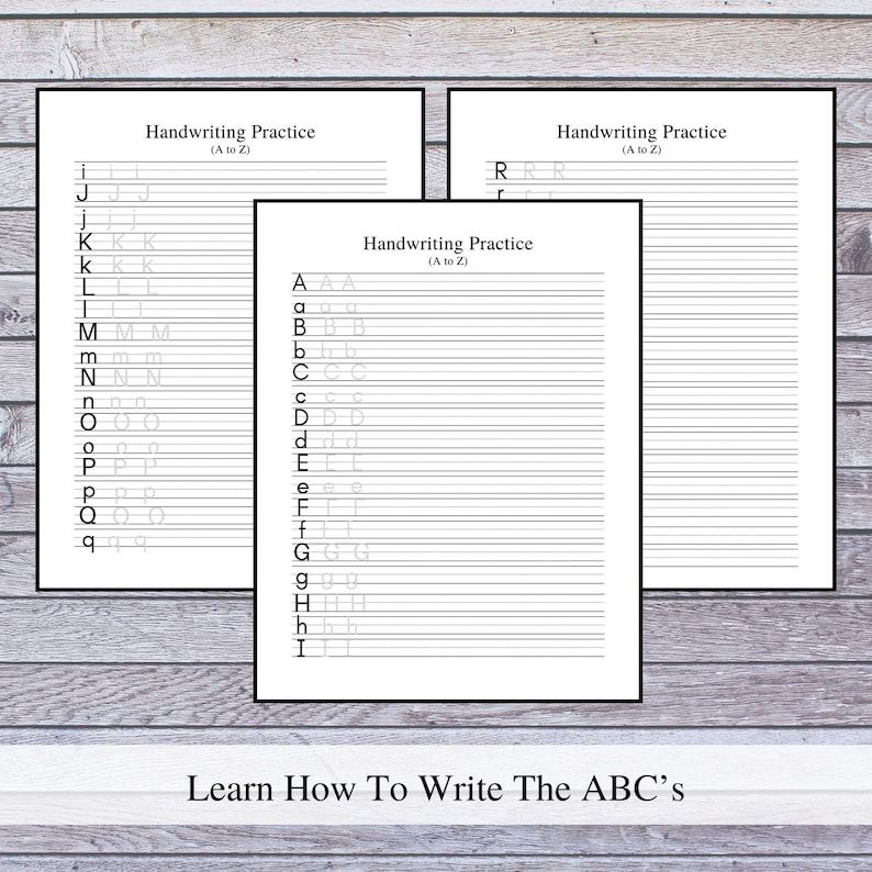 Print Handwriting Practice for Kids | A to Z and More | 13 Pages ...