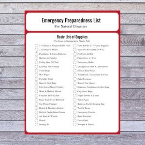 Emergency Preparedness List, Natural Disasters, Basic Supplies List ...