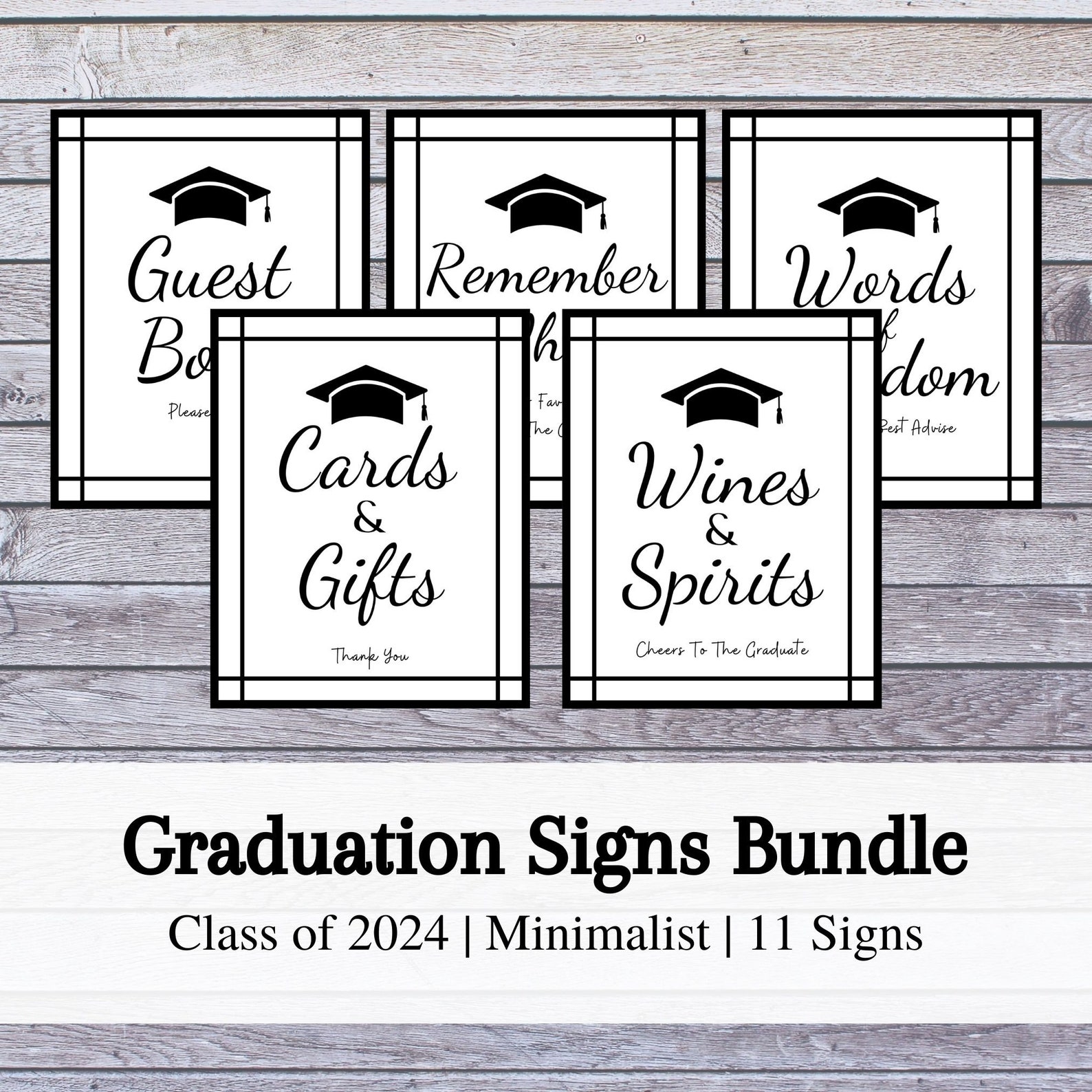 Printable Graduation Party Signs Bundle Graduation Table Signs Class of ...