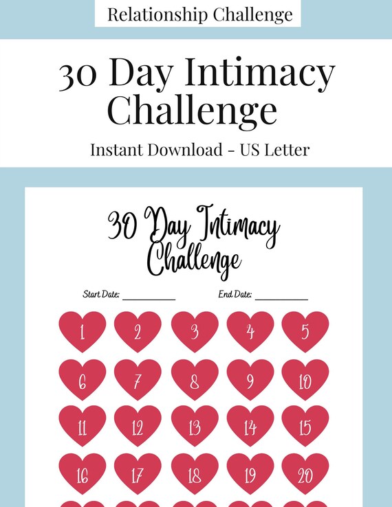 30 Day Relationship Challenge Intimacy Challenge 2 Pages - Etsy