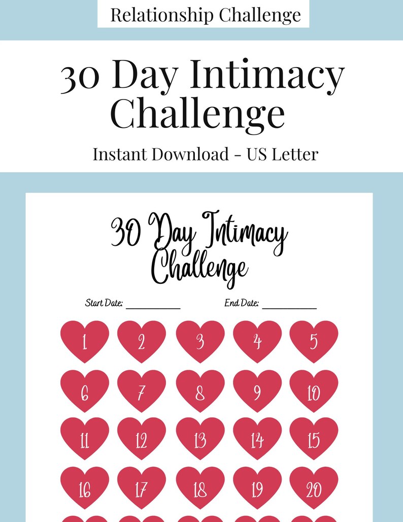 30 Day Relationship Challenge Intimacy Challenge Couple - Etsy