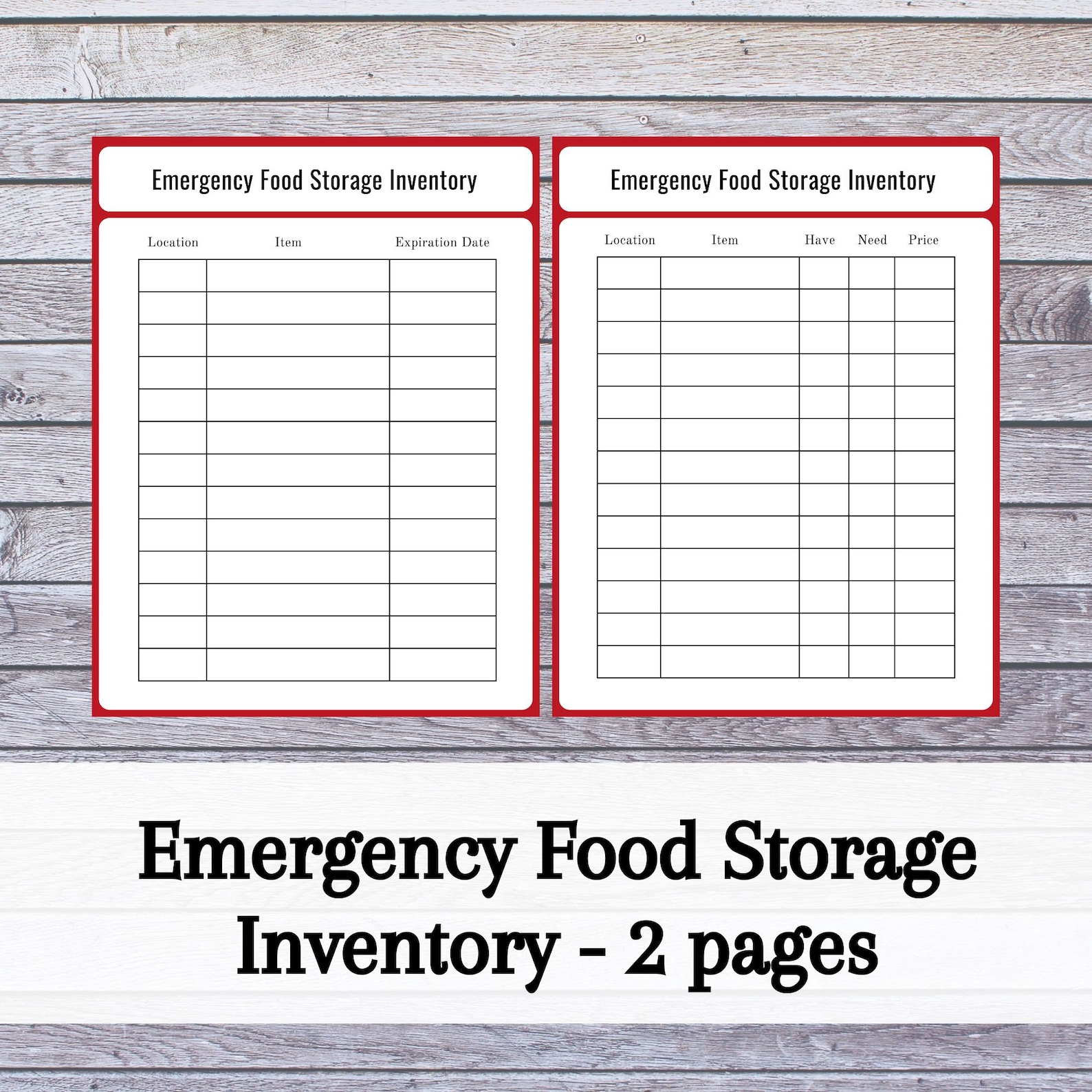 Emergency Food Storage Inventory List | Emergency Preparedness | Pantry ...