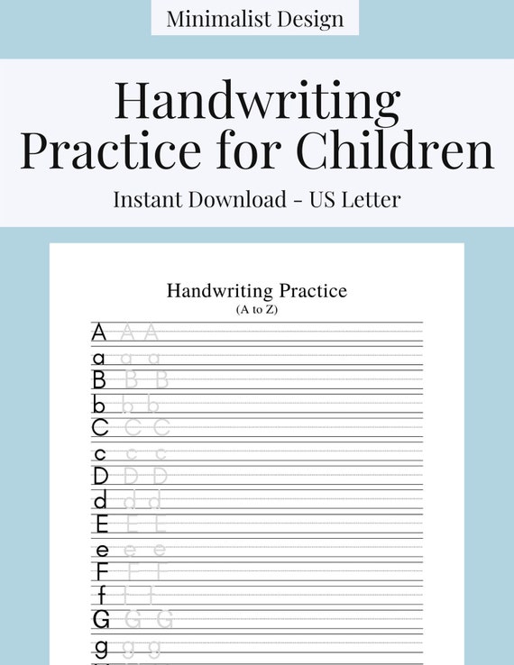 Print Handwriting Practice for Kids A to Z and More 13 - Etsy