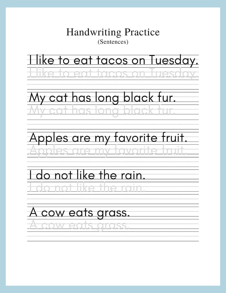 Print Handwriting Practice for Kids A to Z and More 13 - Etsy