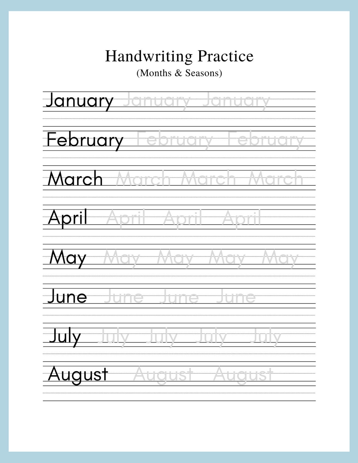 Print Handwriting Practice for Kids A to Z and More 13 - Etsy