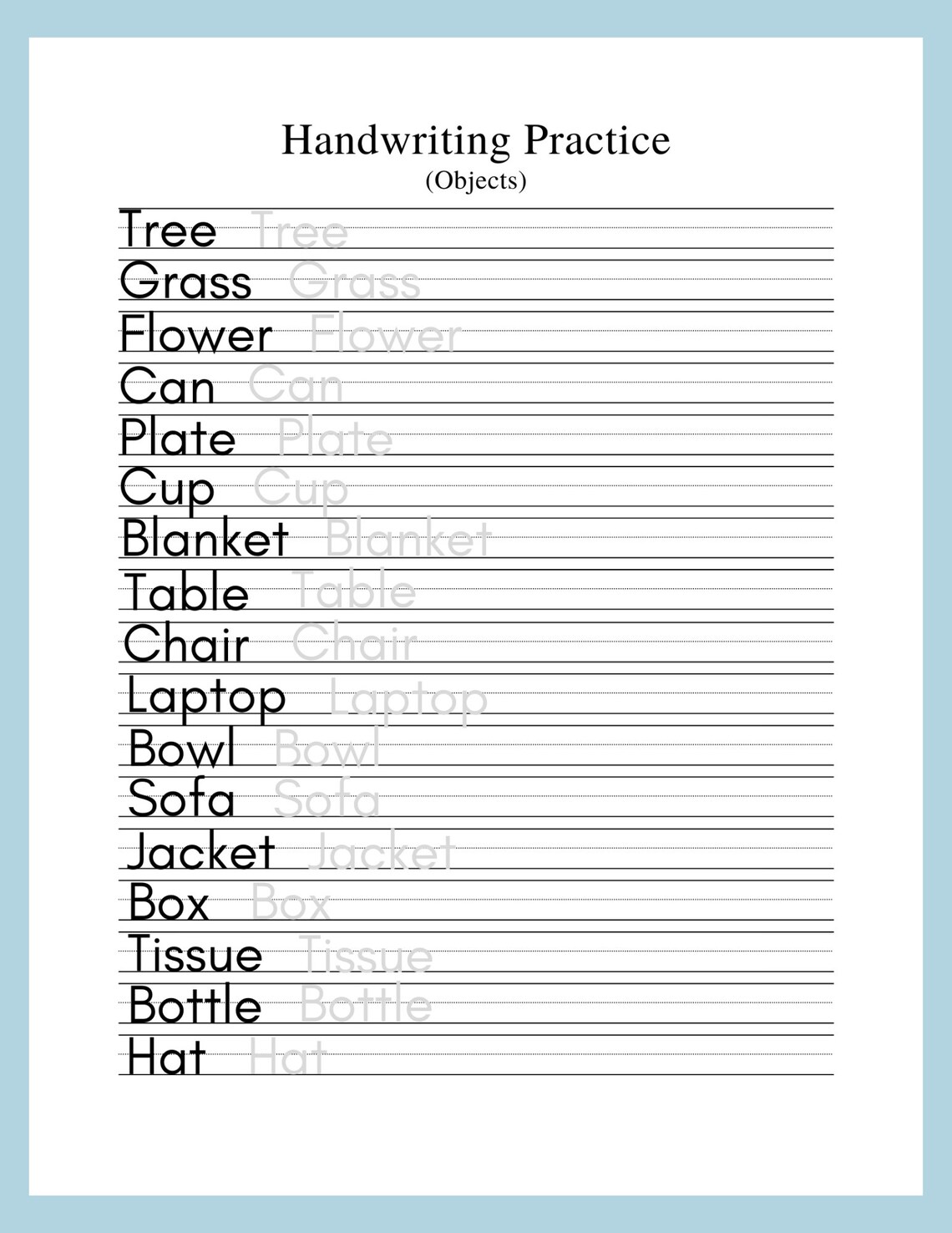 Print Handwriting Practice for Kids A to Z and More 13 - Etsy